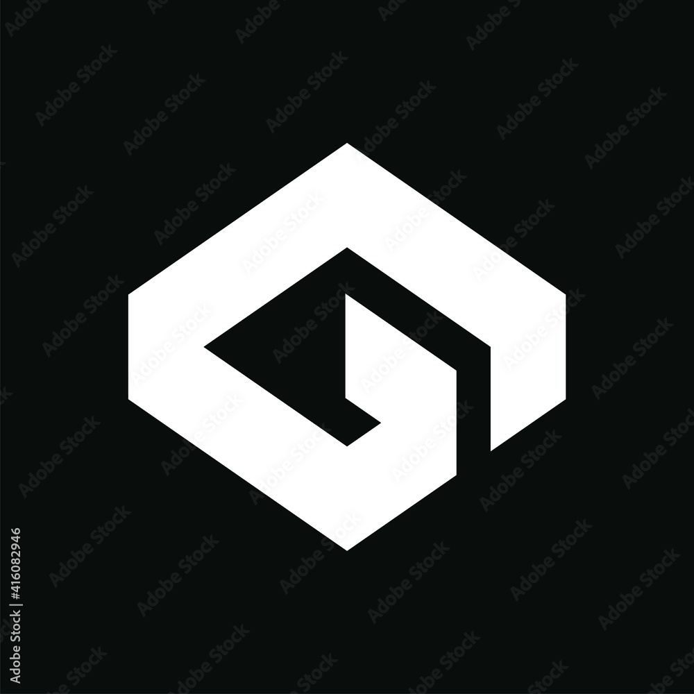 Initial letter G logo template with geometric 3d box illustration in ...