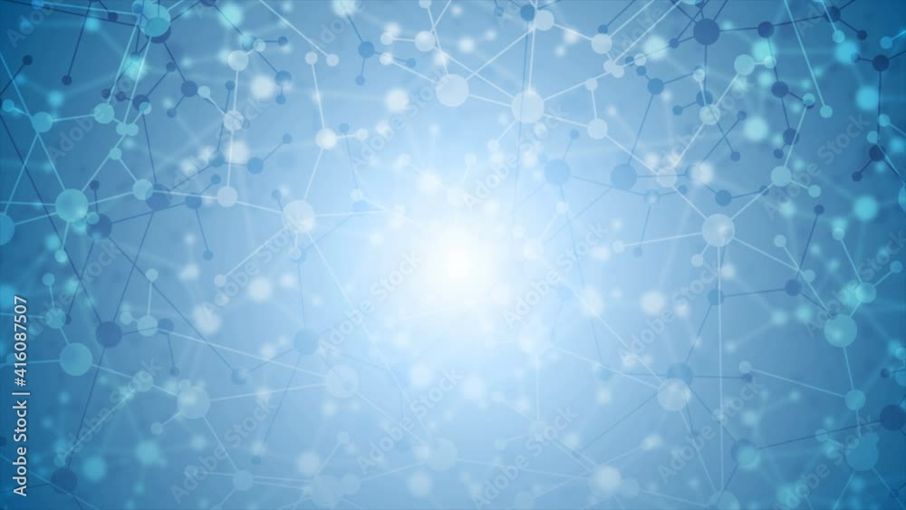 Abstract blue DNA molecular structure tech motion background. Seamless ...