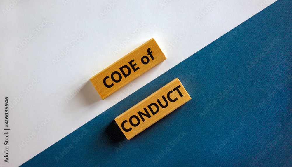 Code of conduct symbol. Concept words 'Code of conduct' on wooden ... Code of conduct symbol. Concept words 'Code of conduct' on wooden ...
