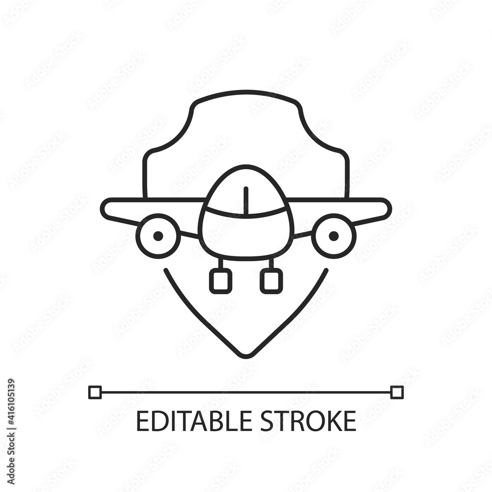 Aviation safety chalk linear icon. Aircraft accident and incident ...