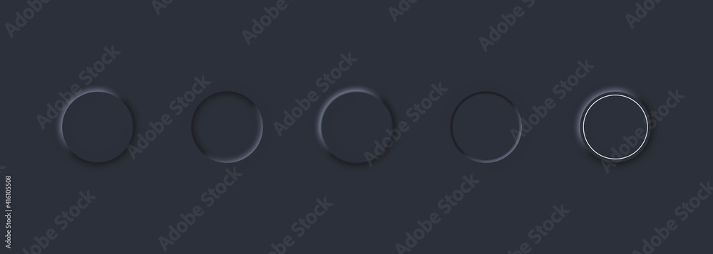 Buttons in neomorphism style for website or app. UI blank buttons. User interface elements for ...