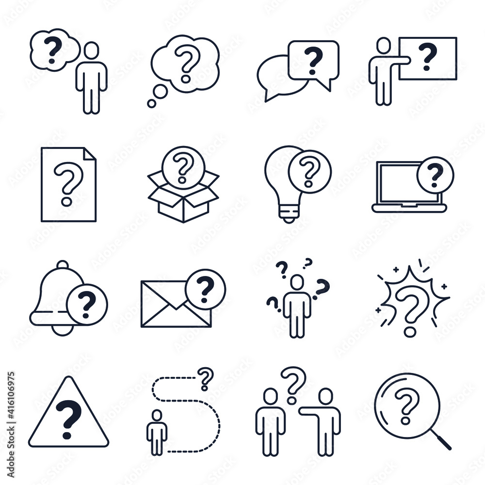 Set of question icon. question pack symbol template for graphic and web ...