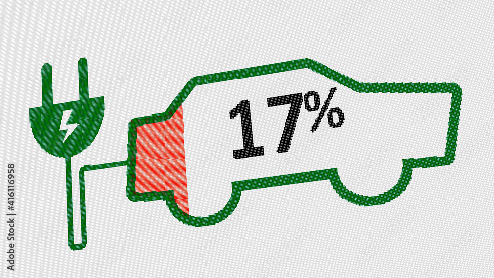 Electric Car shape Charging Indicating the Progress of the Charging ...