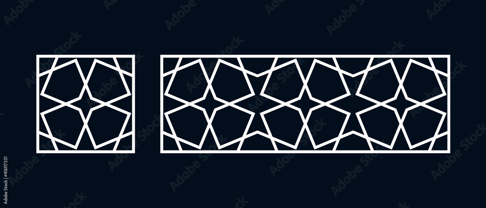 Set of templates Islamic pattern for laser cutting or paper cut. Vector ...