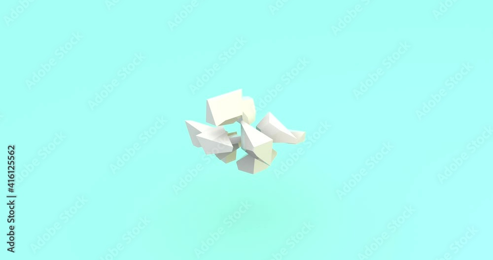 Wideo Stock: White crumbling cube footage. 3d block explosion into ...