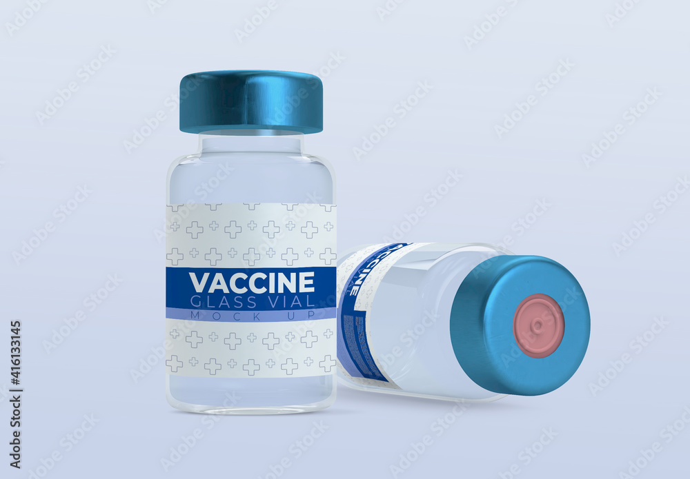 2 Vaccine Vial Injection Bottles Mockup Stock Template | Adobe Stock