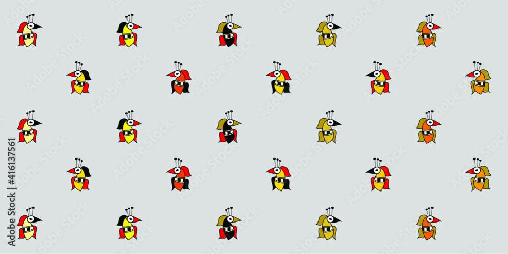 Madhubani style pattern from India. Vector illustrations. Can be used ...