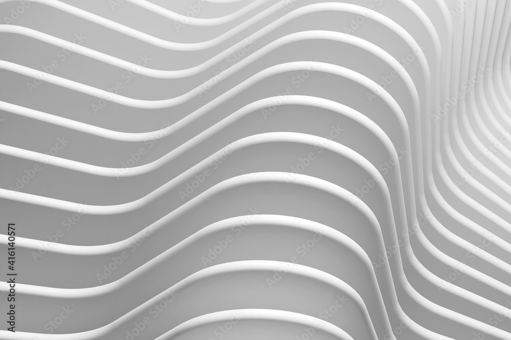 Wavy curved lines form whimsical intricate shapes as a concept for ...