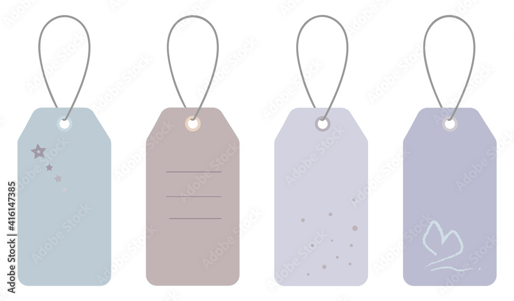 Blank tags. Vector set of paper empty labels for price, sale. White ...