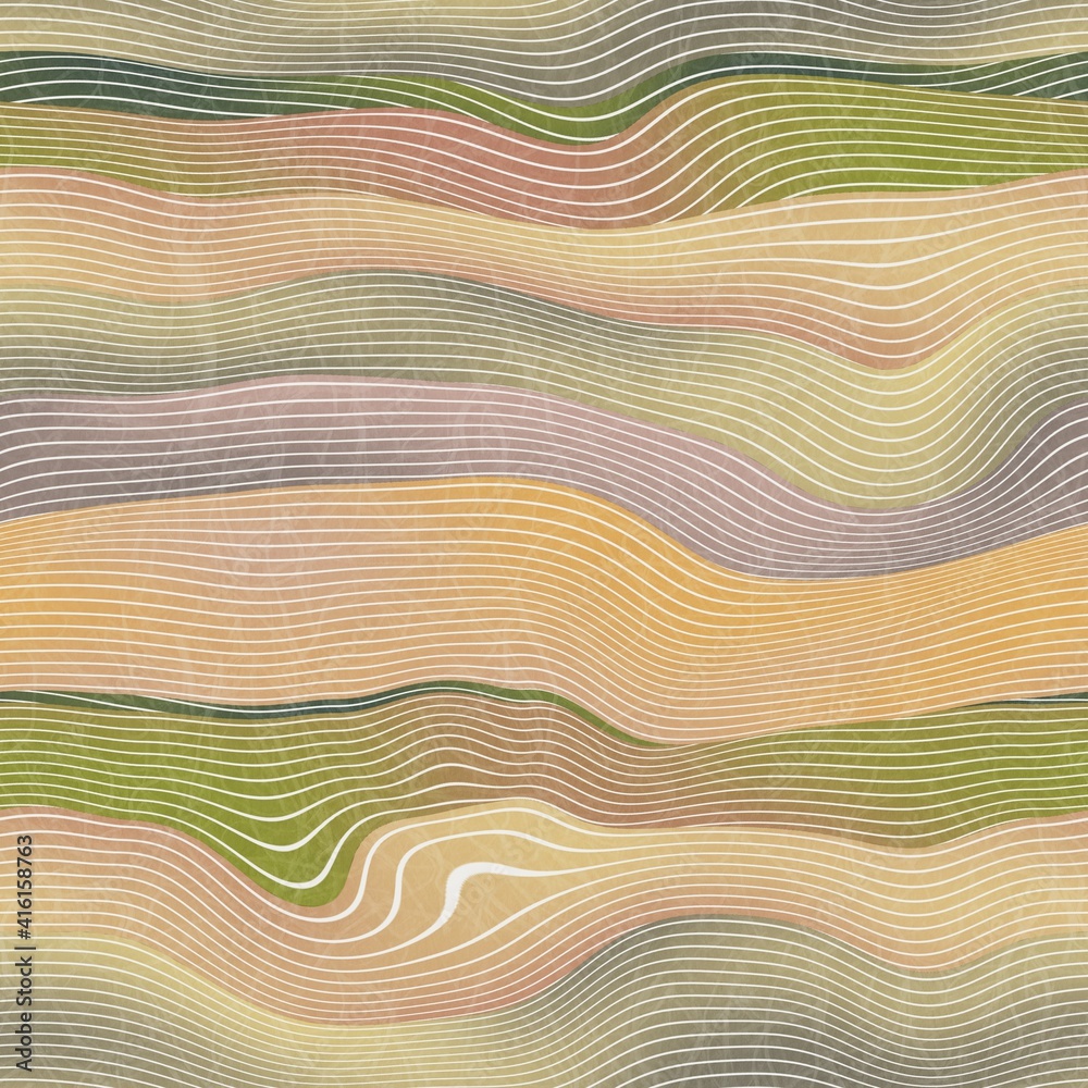 Seamless natural landscape hill pattern for print. Horizontal line ...