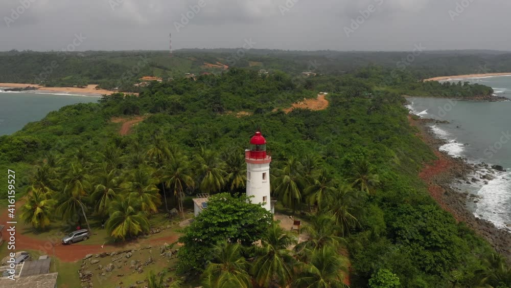 Cape Three Point historic lighthouse tropical Ghana Afri. Southernmost ...