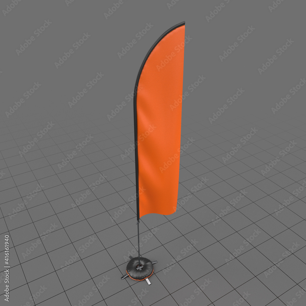 Feather flag with flagpole 2 Stock 3D asset | Adobe Stock