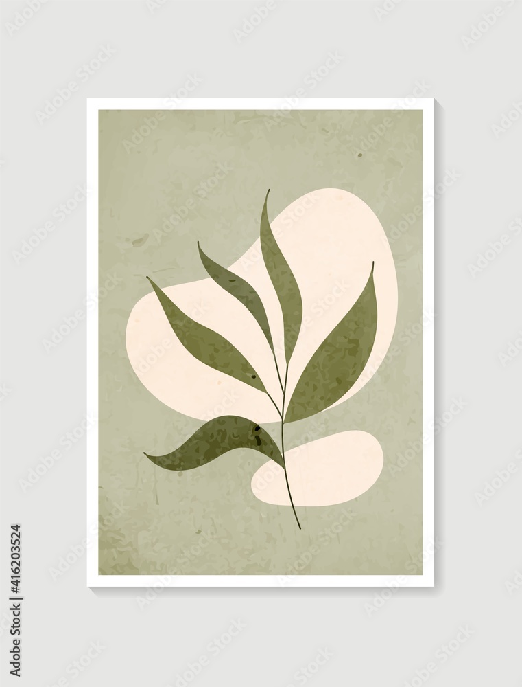 Contemporary art posters in pastel colors. Botanical wall art vector ...