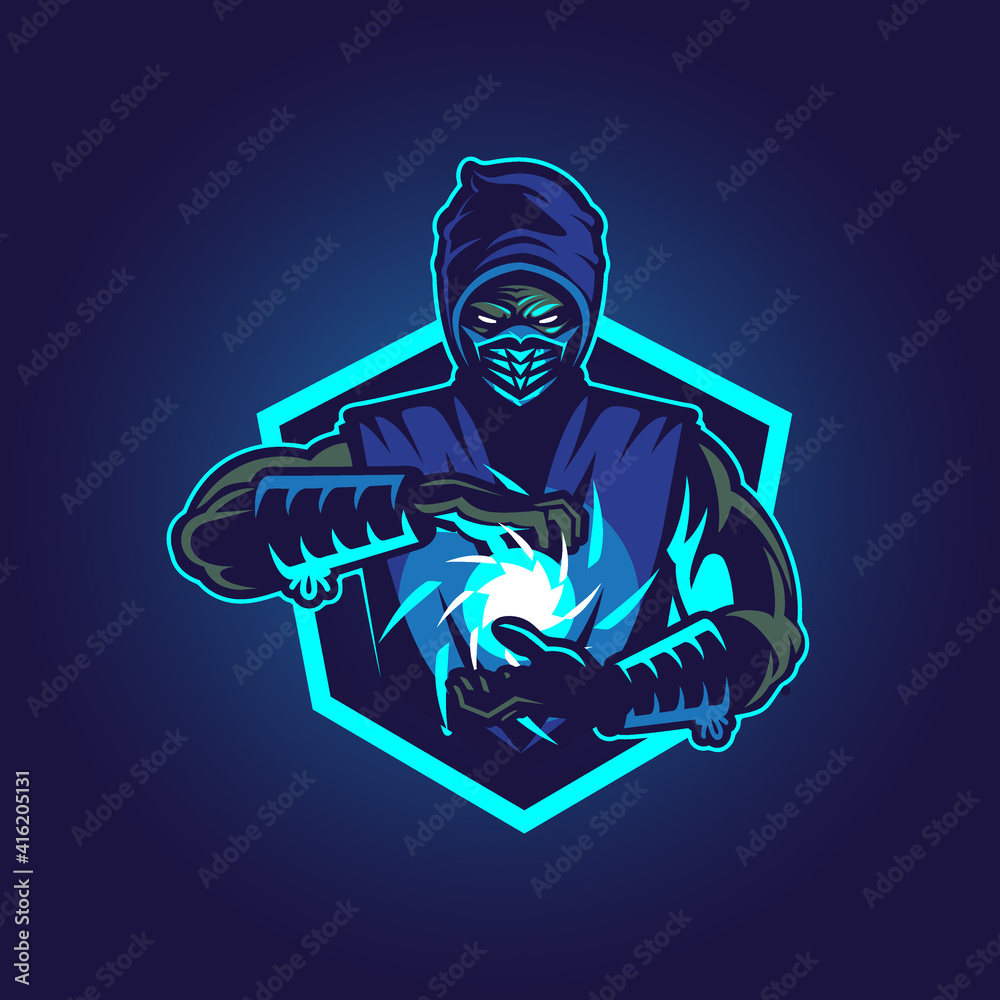 Blue Ninja vector illustration symbol insignia Stock Vector | Adobe Stock