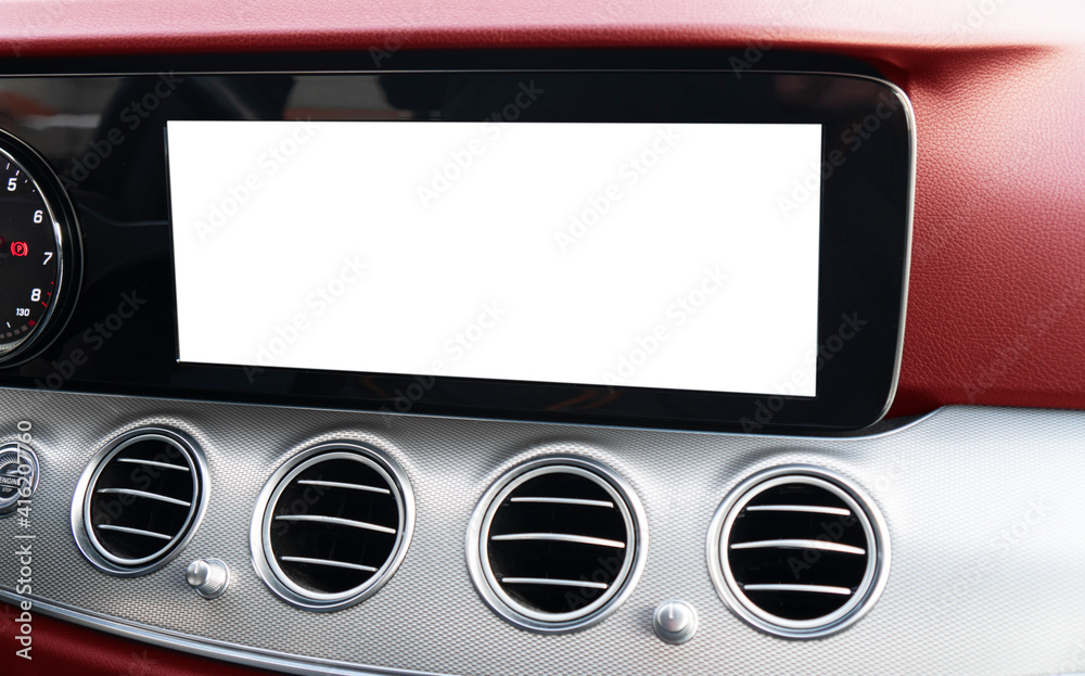 Monitor in car with isolated blank screen use for navigation maps and ...