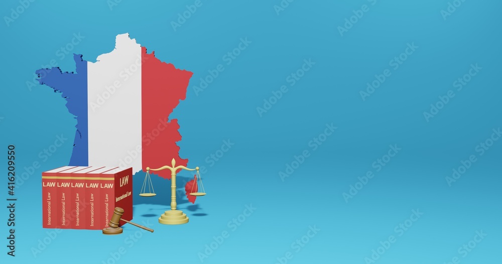 france law for TV infographics, social media content and free space can ...