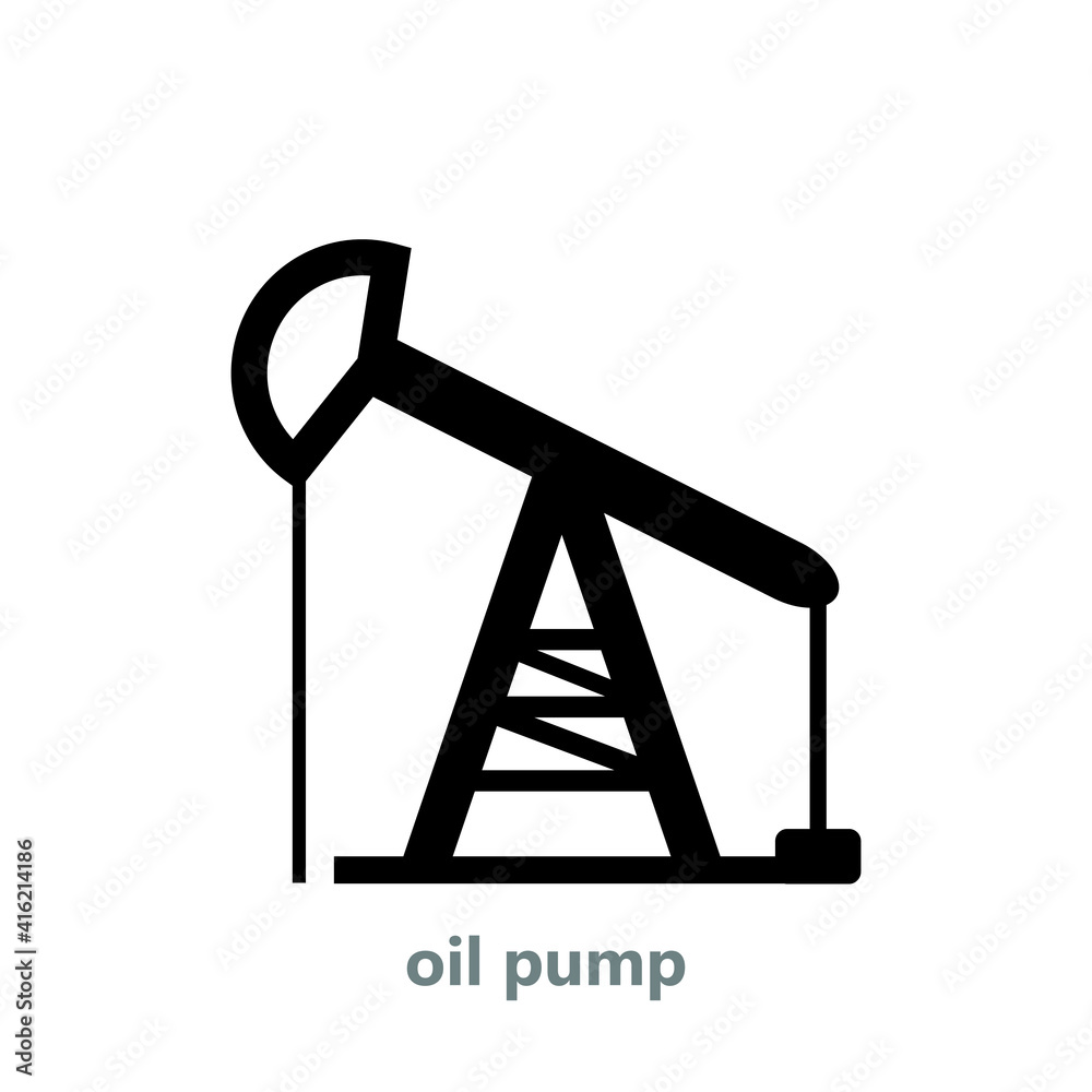 oil pump logo, silhouette of simple derrick, vector illustrations Stock ...