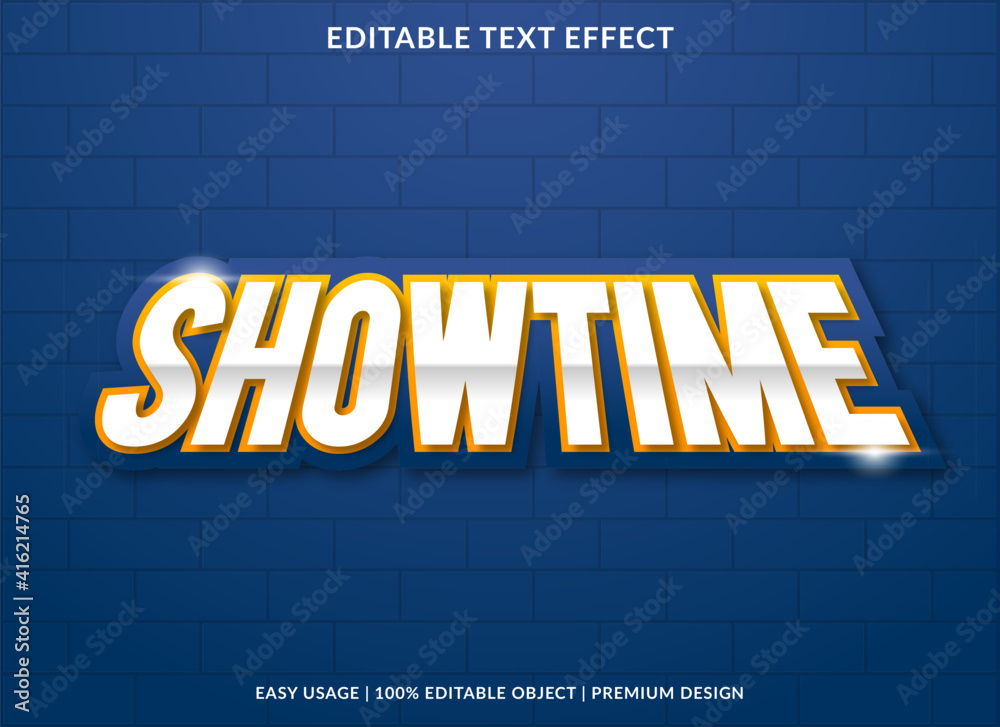 showtime text effect template with bold style use for business brand ...
