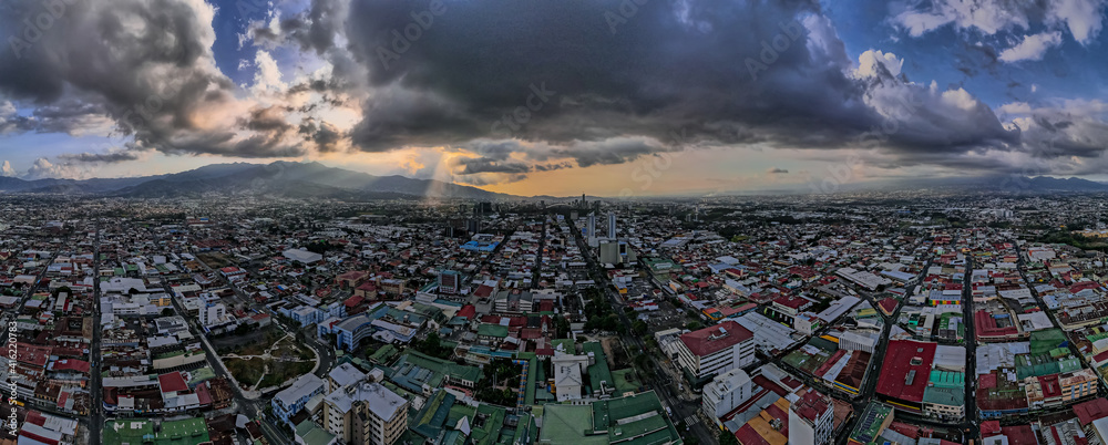Beautiful aerial view of the City of San Jose Costa Rica, Its park ...