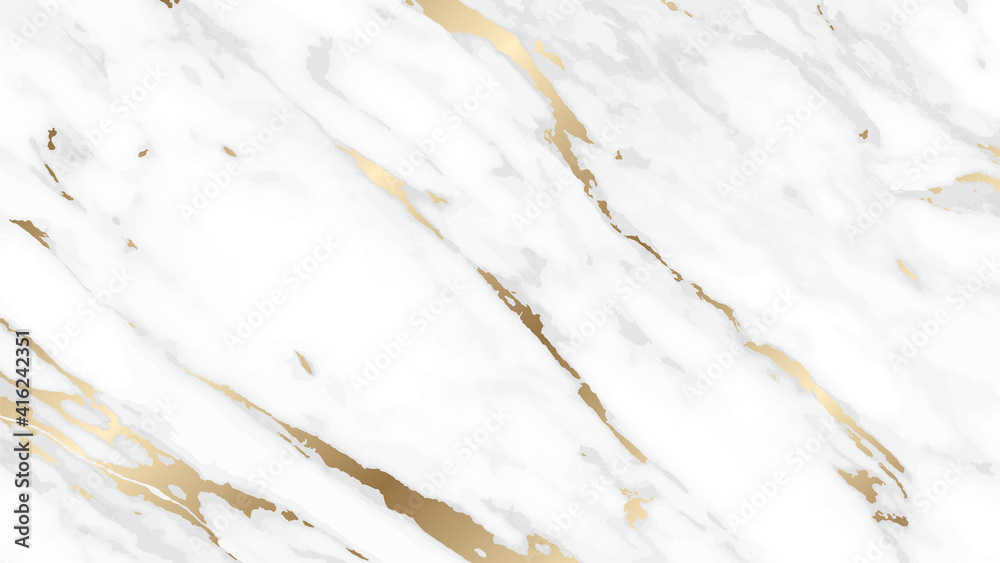 Luxury White Gold Marble texture background vector. Panoramic Marbling ...