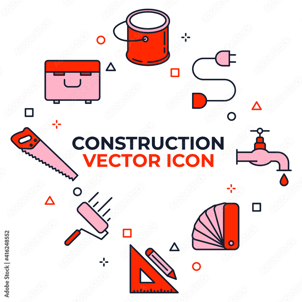 Set of construction icon. construction pack symbol template for graphic ...