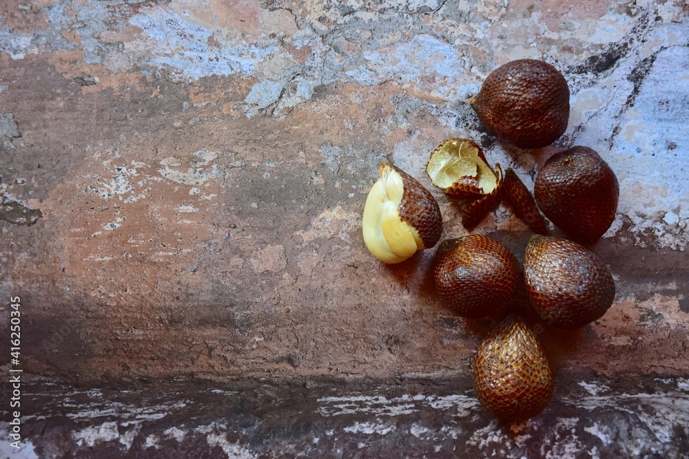 Salak fruit, Salacca zalacca, species of palm tree fruit native to Java ...