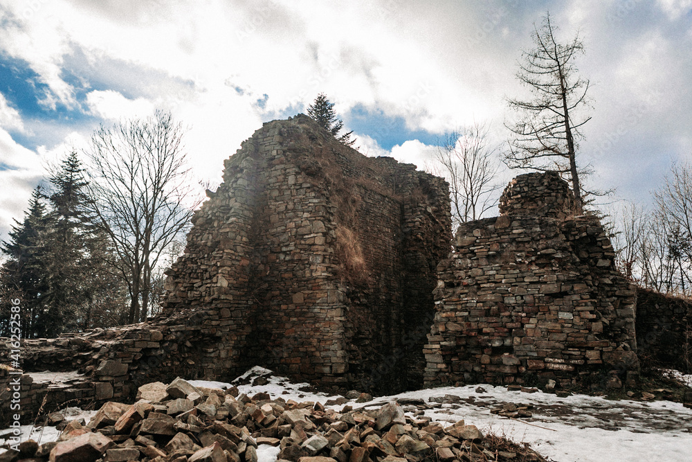 Ruiny zamku w Lanckoronie Stock Photo | Adobe Stock