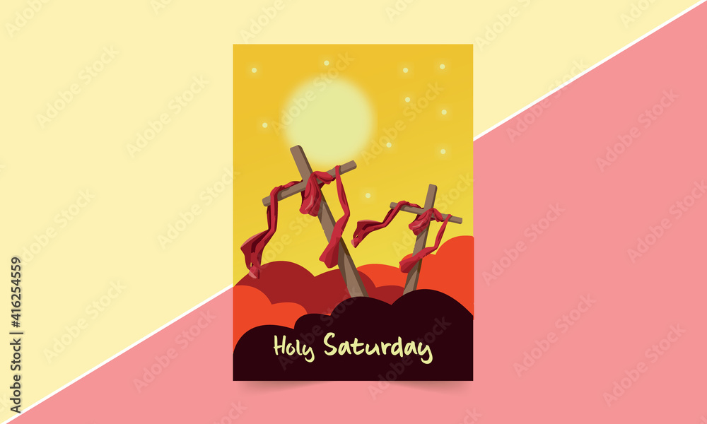 Holy Saturday template design. poster, flyer, invitation card. Saturday ...