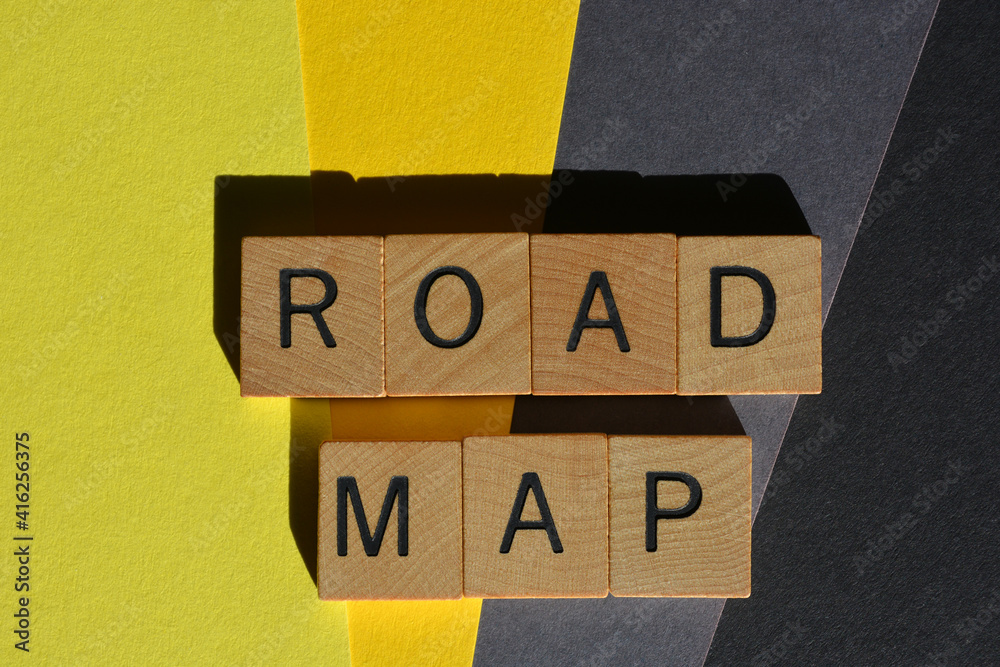 Road Map, words in wooden alphabet letters Stock Photo | Adobe Stock