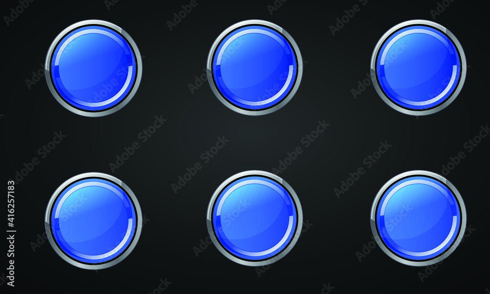 Game Buttons. Set of buttons for gaming interfaces. Vector GUI elements ...