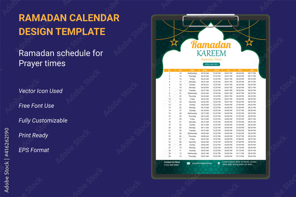 Ramadan schedule 2021 for Prayer times in Ramadan. Ramadan Kareem ...