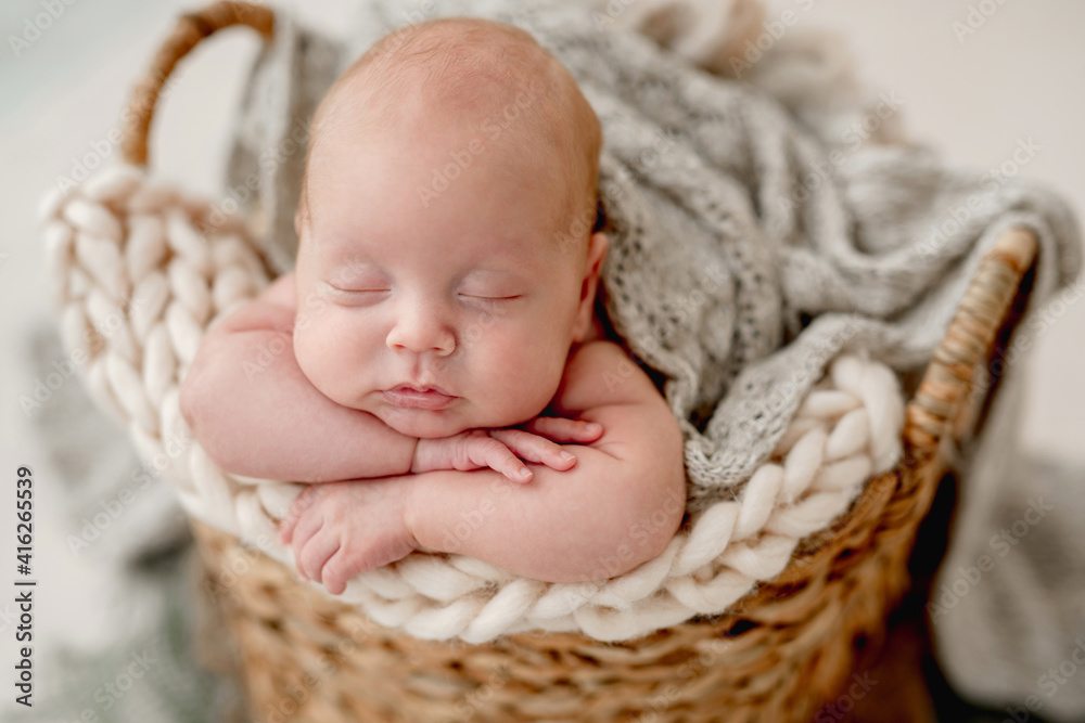 Newborn baby boy studio photoshoot Stock Photo | Adobe Stock