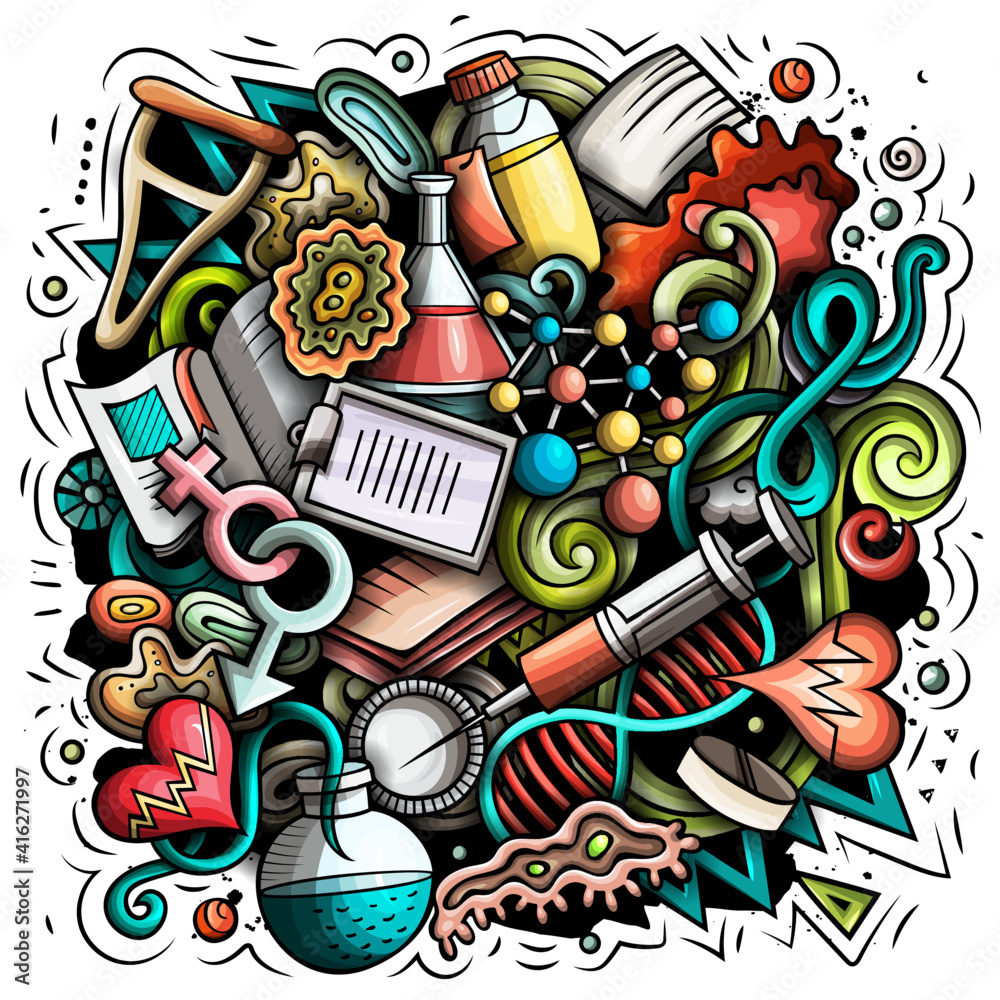 Medicine cartoon vector doodle design Stock Vector | Adobe Stock