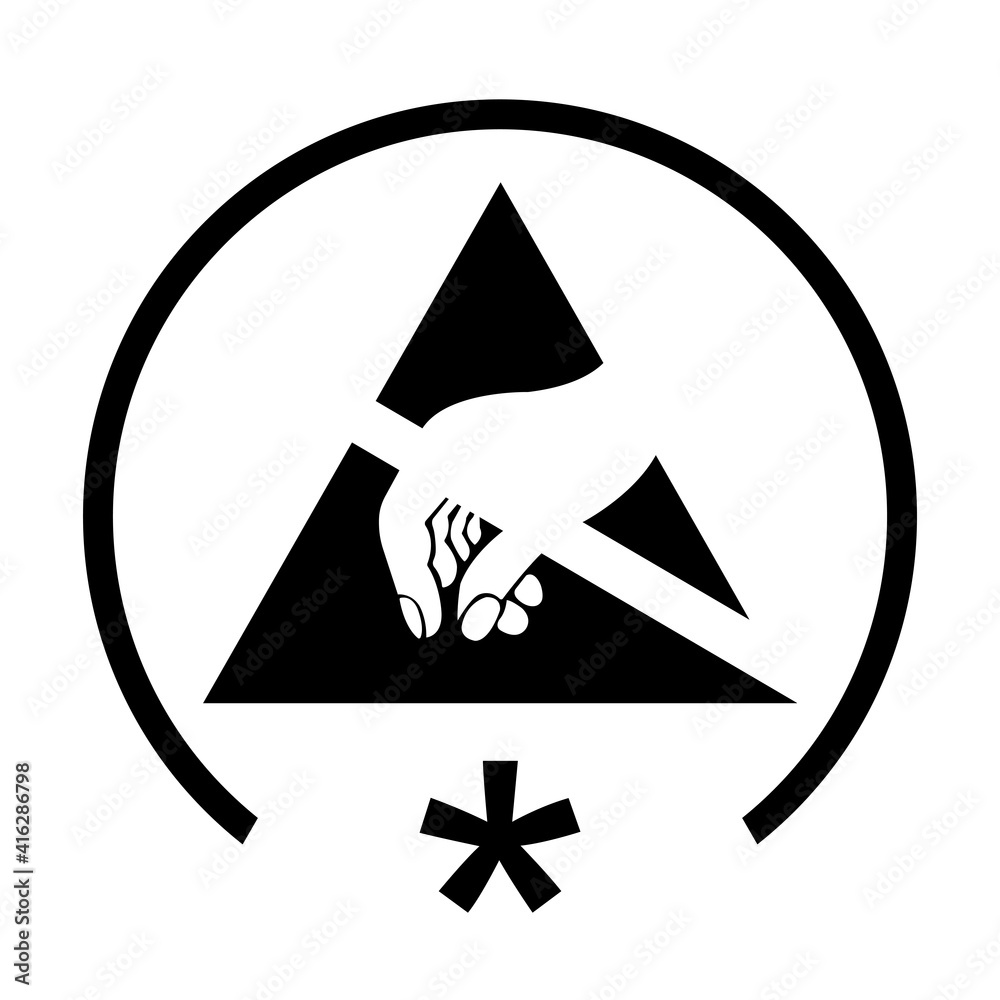 ESD Protective Area Symbol Sign, Vector Illustration, Isolated On White ...