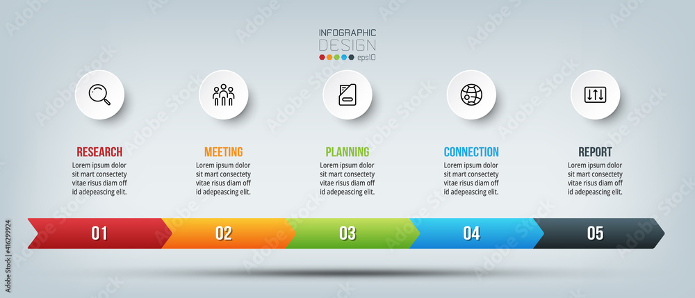 Business timeline infographic chart with step or option. Stock Vector ...