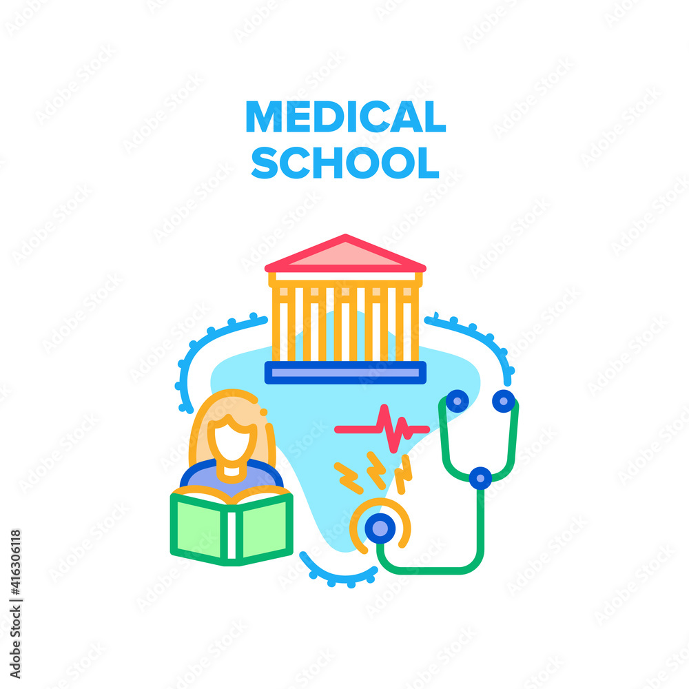 Medical School Vector Icon Concept. Medical School Building For Prepare ...