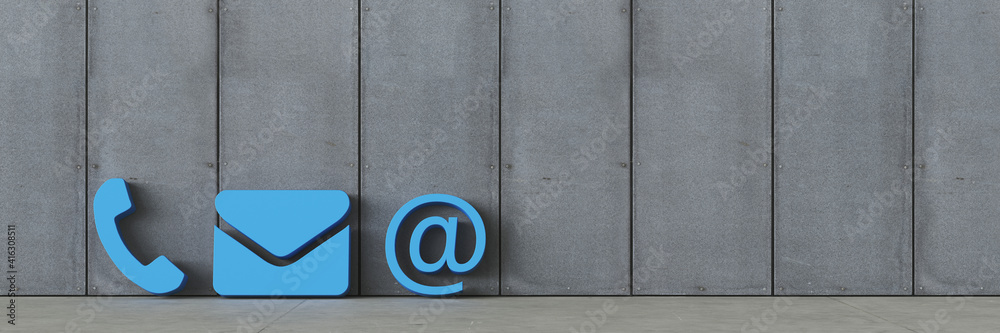Blue contact icons as a customer service concept Stock Illustration ...