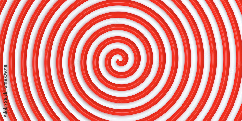 Red white round abstract spiral background. Spiral in retro pop art ...