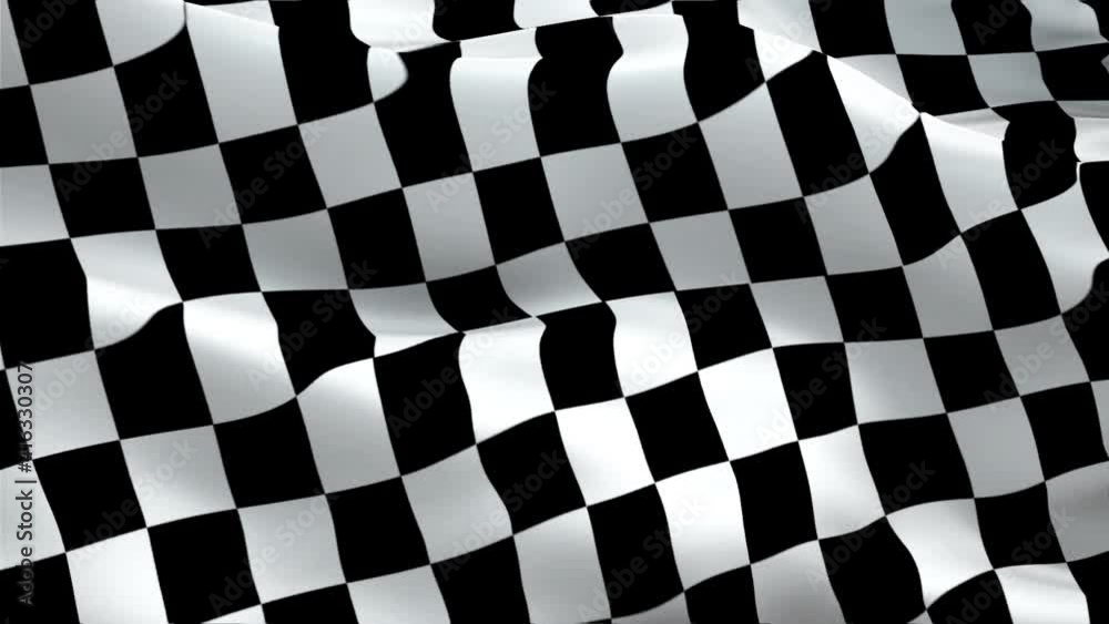 Checkered flag. Isolated Waving Checkered Flag. Chequered Flag Looping ...