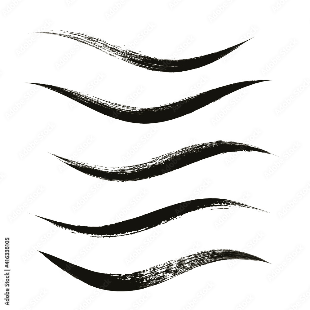 Makeup strokes, Set of mascara smudge, makeup eye liner swatches ...