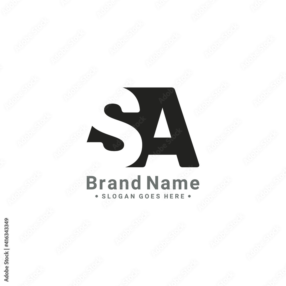 Initial Letter SA Logo - Minimal Vector Logo Stock Vector | Adobe Stock