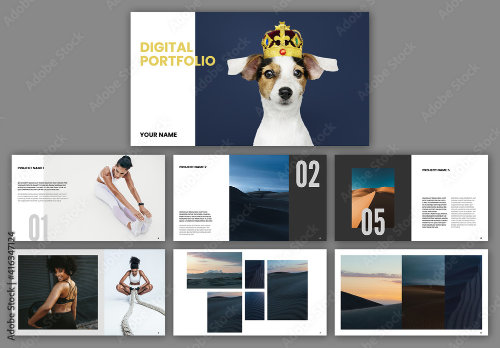 Digital Portfolio Layout Stock Template | Adobe Stock