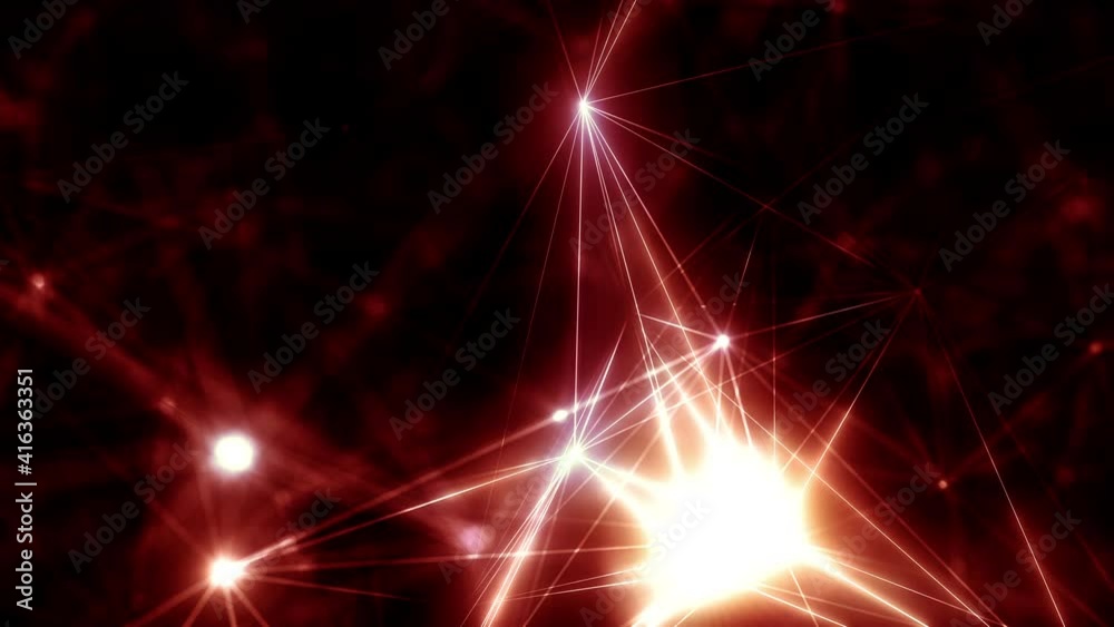 Video „Red glowing grid of artificial network in three-dimensional ...