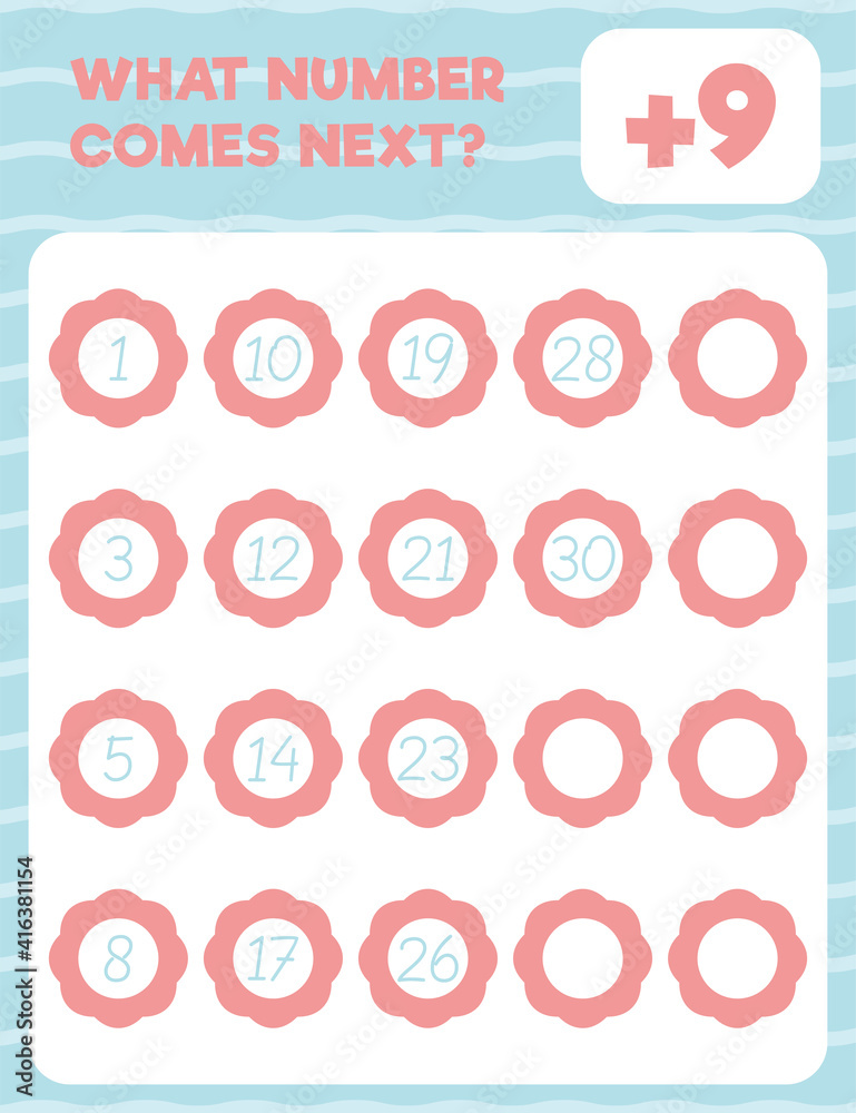 Math worksheet practice print page. What number comes next? Count and ...