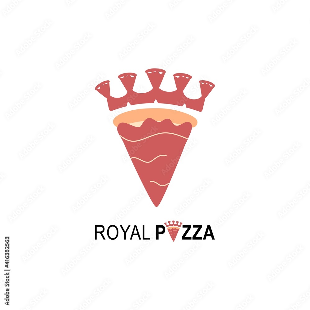 Royal Pizza logo for cafe packaging and restaurant menu. Fast food logo ...