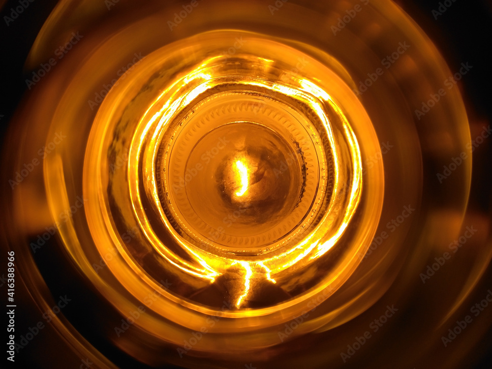 dark brown bottle of water inside. run out of water. shortage of ...