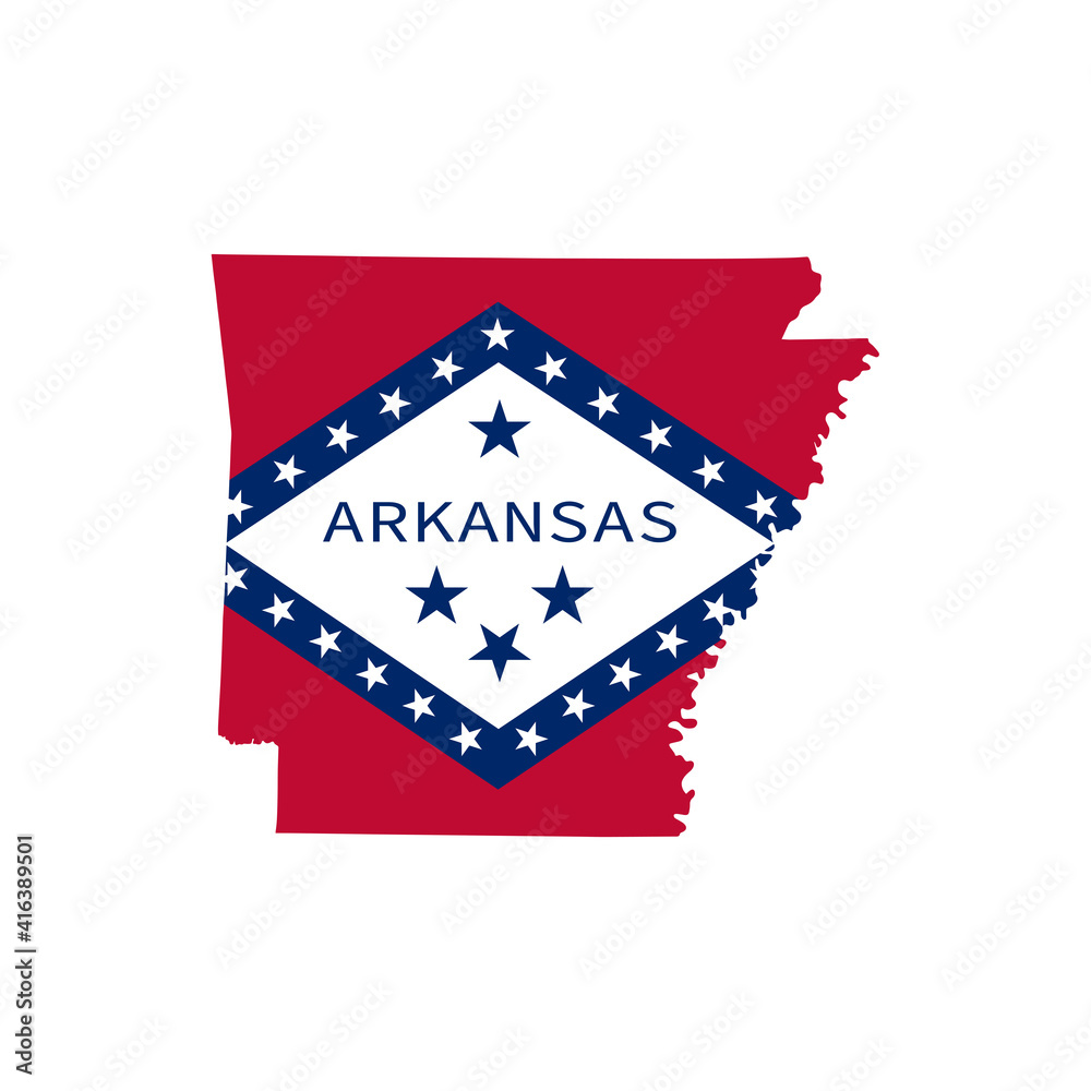 arkansas state map with flag Stock Vector | Adobe Stock