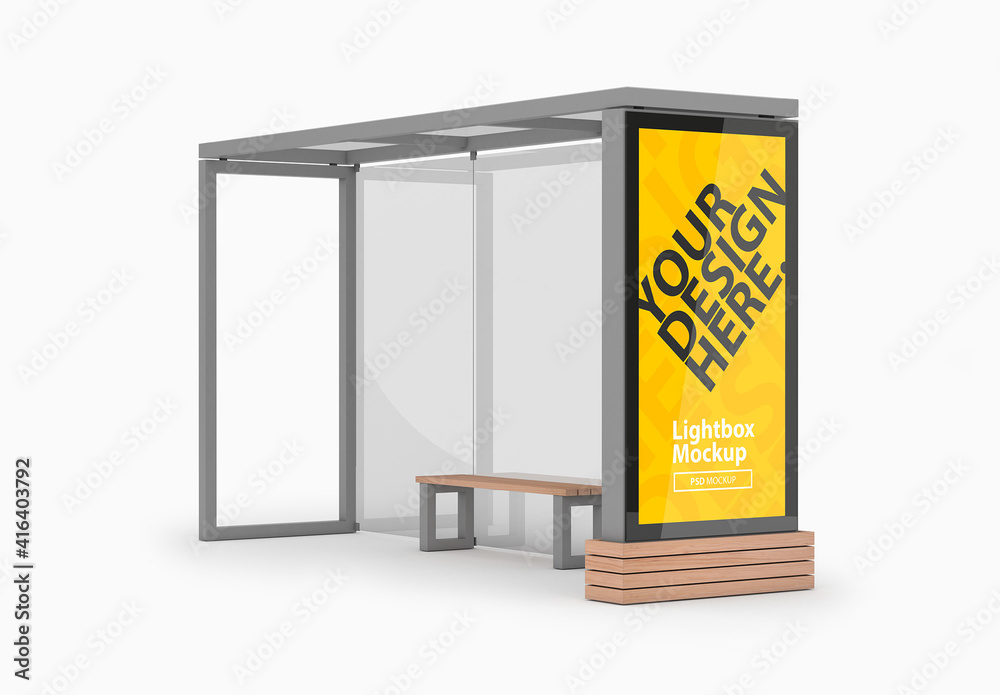 Bus Stop Advertising Mockup Stock Template | Adobe Stock