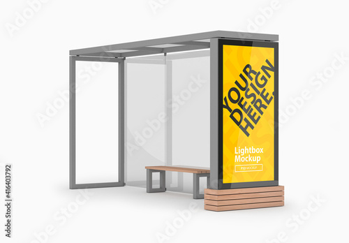 Bus Stop Advertising Mockup Stock Template | Adobe Stock