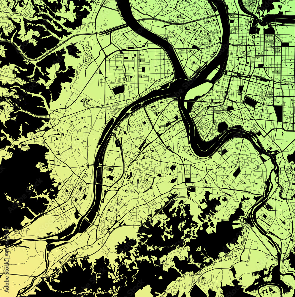 New Taipei, New Taipei City, Taiwan (TWN) - Urban vector city map with ...